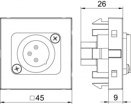 XLR-Anschluss, 1 Modul, Auslass gerade, Stecker 3-polig, als ...