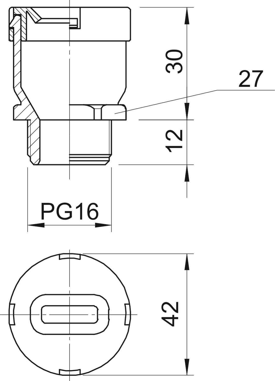 Flachkabelverschraubung, PG-Gewinde Pg16, steingrau | OBO